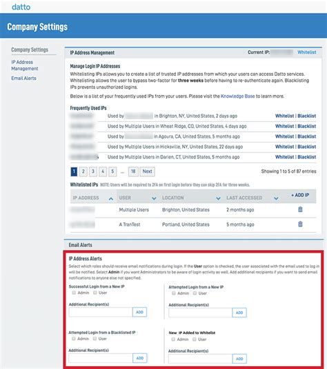 Configuring Login Alerts