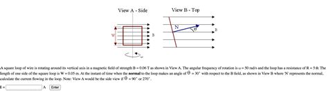 Solved View A Side View B Top N B A Square Loop Of Wire Chegg