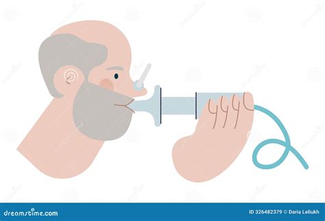 Male Performs Pulmonary Function Test Black And White Modern Flat