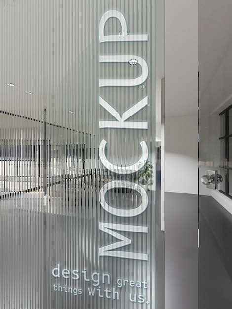 Premium Psd Glass Logo Mockup Design