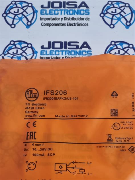 Ifs206 Sensor Inductivo 10 36vcc Pnp M12 Joisa Electronics