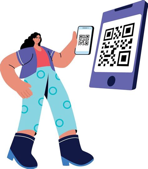 A Flat Style Illustration Showing A Person Scanning Code 67185546