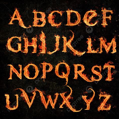 Alphabet Fonts Hd Transparent Beautiful Fire Alphabet Entire Font With