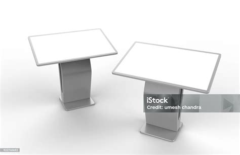 Lcd 터치 스크린 디스플레이 인터랙티브 키오스크 디지털 간판 Hd 화면 터치 디스플레이 키오스크 제품 3d 렌더링 그림입니다 쇼핑 몰에 대한 스톡 사진 및 기타 이미지