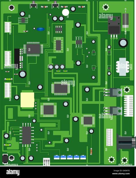 Vector Computer Processor Board On White Background Stock Vector Image And Art Alamy