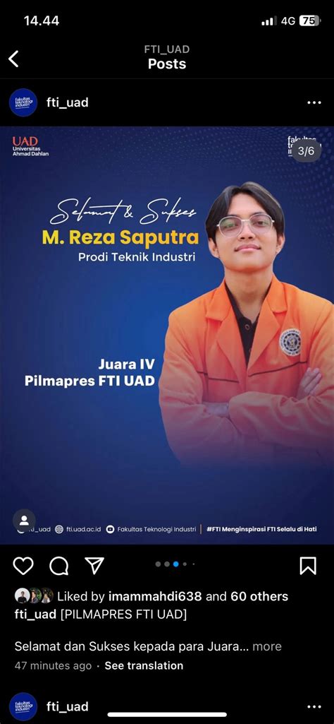 muhammad reza saputra on linkedin mahasiswa berprestasi fakultas