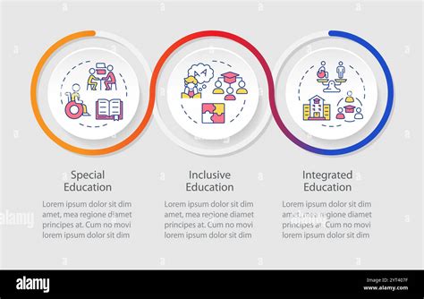 Approaches To Education Infographics Circles Sequence Stock Vector