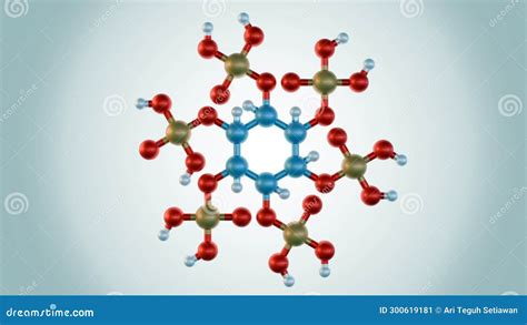 Isolated Phytate Or Myo Inositol Hexaphosphate Molecule Stock