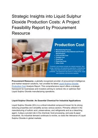 Ppt Strategic Insights Into Liquid Sulphur Dioxide Production Costs