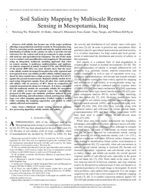 Soil Salinity Mapping By Multiscale Remote Sensing In Mesopotamia Iraq CGIAR GENDER Impact
