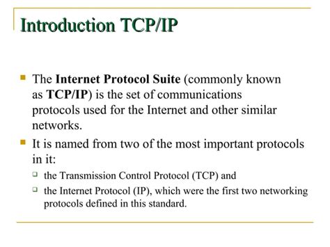 tcp ip network ppt ppt