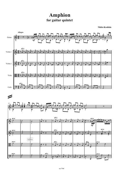 Amphion For Guitar And String Quartet Ama Verlag