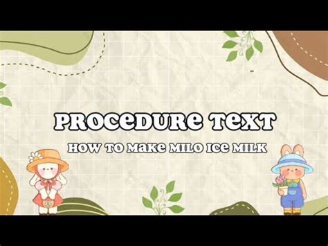 Tugas Bahasa Inggris Procedure Text How To Make Milo Ice Milk Youtube