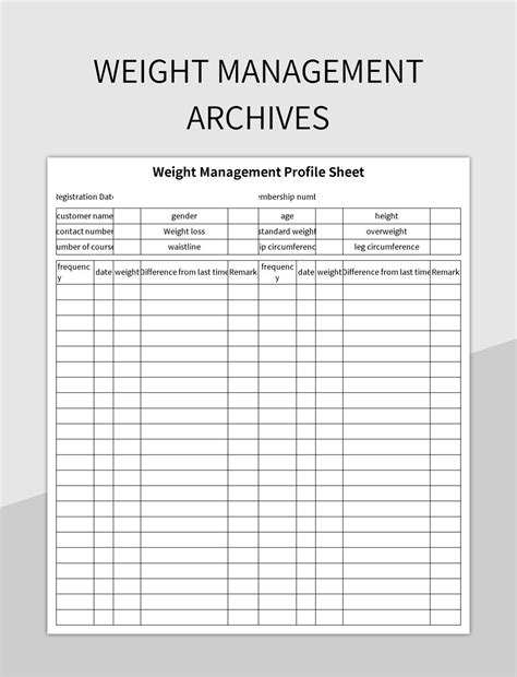 Free Weight File Templates For Google Sheets And Microsoft Excel Slidesdocs