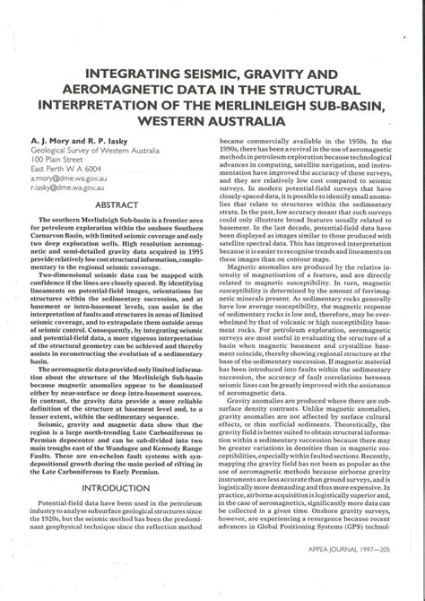 Pdf Integrating Seismic Gravity And Aeromagnetic Data In The Structural Interpretation Of The
