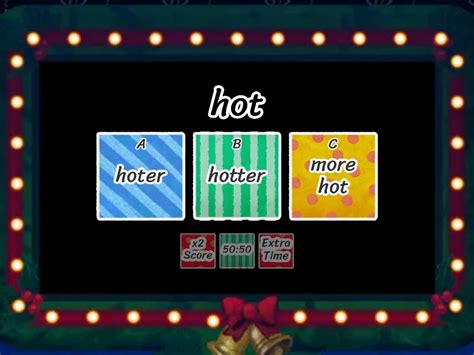 Make Camparative Adjectives Gameshow Quiz