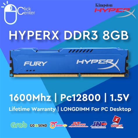 Jual Ram Kingston Hyperx Fury Ddr3 8gb Pc12800 1600mhz Hyper Ddr 3 Memory Kota Surabaya