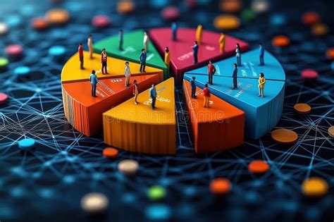 market segmentation analysis visualized with 3d pie charts miniature