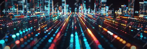 Premium Photo Dynamic Data Display Streams Of Data Flow Through A