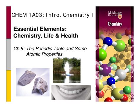 Chapter 9 The Periodic Table And Some Atomic Properties Department