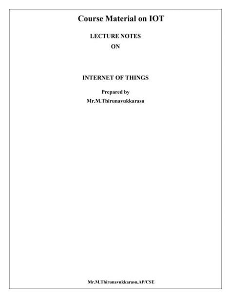 Iotlecturenotespdf Internet Of Things Pdf