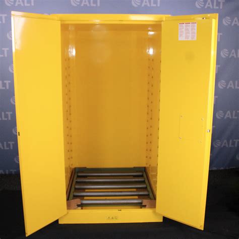 Uline 55 Gallon Flammable Drum Storage Cabinet Manual Doors Model H 3685m