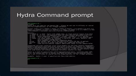 John The Ripper And Hydra Password Cracking Tool Pptx