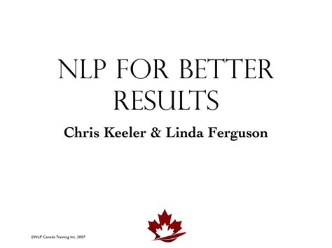 nlp for better results pdf neuro linguistic programming perception