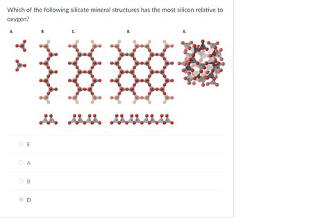 Solved Which Of The Following Silicate Mineral Structures
