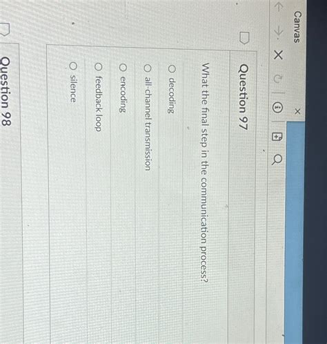 Solved Canvasquestion 97what The Final Step In The