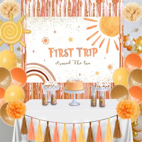 First Trip Around The Sun Birthday Decorations Boho Sun First Birthday