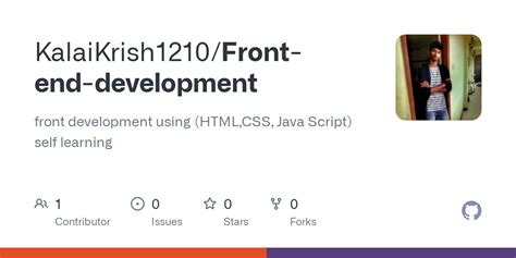GitHub KalaiKrish Front End Development Front Development Using HTML CSS Java Script