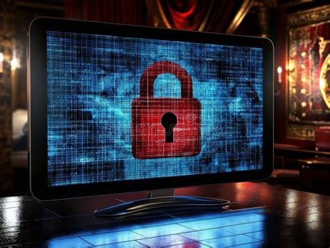 cybersecurity protection on a display screen stock illustration illustration of virus