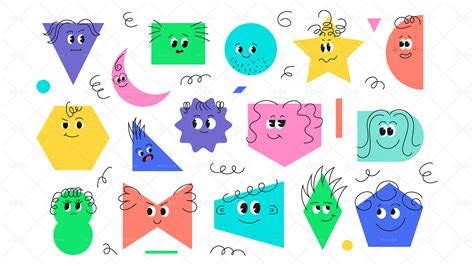 16 Cartoon Geometric Characters Graphics Motion Array