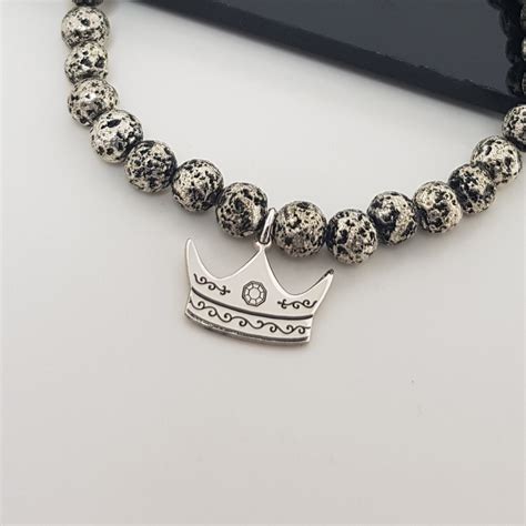 Crown Beaded Bracelet Crown Bracelet Lava Beaded Bracelet Etsy