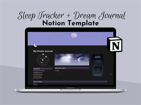Violet Moon Notion Sleep Tracker Notion Dream Journal Notion Template Sleep Log Notion Dream