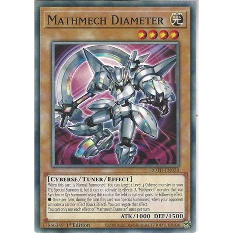 Yu Gi Oh Trading Card Game Rotd En028 Mathmech Diameter 1st Edition Common Card Trading
