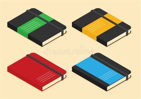Vector Illustration Isometric Notepad Set Stock Vector Illustration Of Modern Empty 186341670