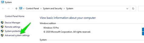 Viewing Advanced System Settings In Windows 10