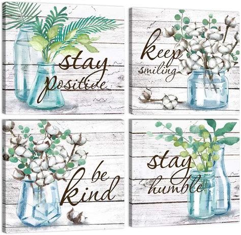 نقاشی الهام بخش با گل نقاشی دیوار هنر آبرنگ به سبک گیاهان بافت چوب چاپ