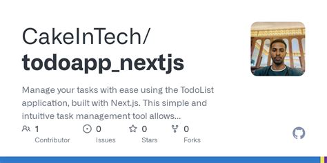 Github Cakeintechtodoappnextjs Manage Your Tasks With Ease Using The Todolist Application