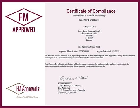 Paroc Ast E Sandwich Paneele Erhalten Fm 4881 Zertifizierung Paroc