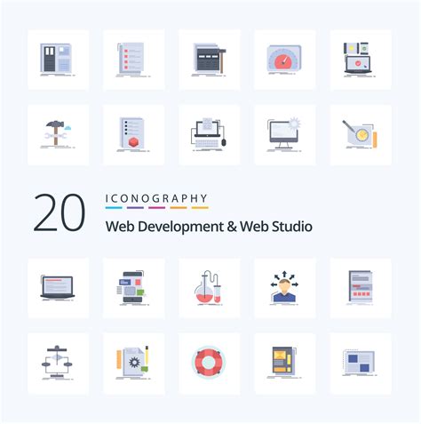 Web Development And Web Studio Flat Color Icon Pack Like Options Conversion Ui Test Flask