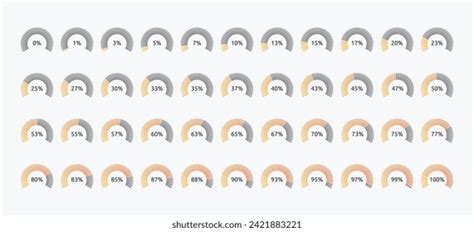 Half Circle Percentage Speedometer Chart 1 Stock Vector Royalty Free