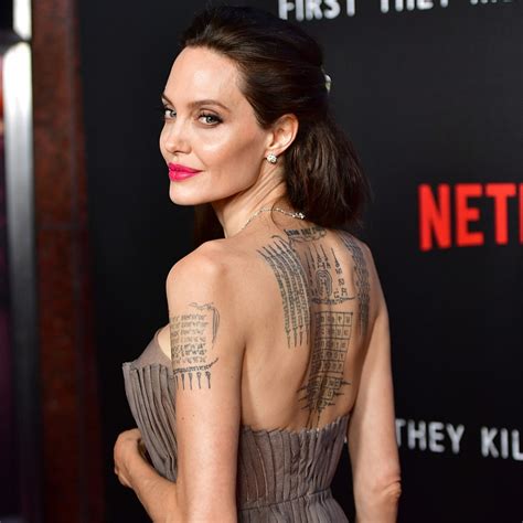 Angelina Jolie Back Tattoo