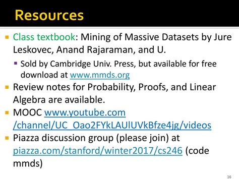 Cs246 Introduction Essence Of The Course Administrivia Mapreduce Other Parallel Computing