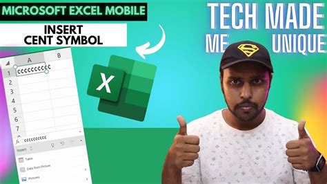 How To Insert Cent Symbol In Microsoft Excel Mobile Insert Cent
