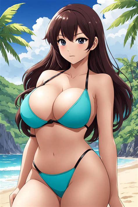 Curvaceous Big Breast Small Bikini Anime Woman 441 By Nabari505 On