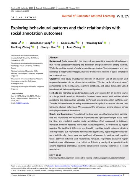 pdf exploring behavioural patterns and their relationships with