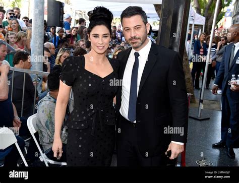 Actress Comedian Sarah Silverman Left And Comedian Jimmy Kimmel